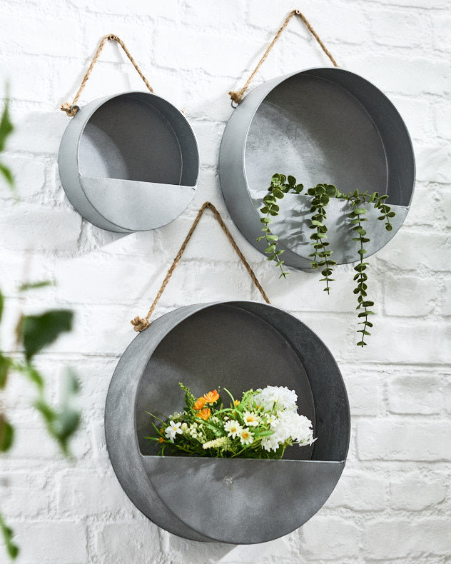 Alto Contemporary Round Wall Planters Dibor Garden Plant Pots