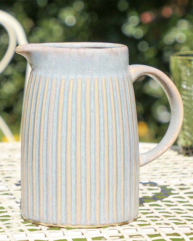Ribbed Blue Pitcher Jug Vase – Dibor