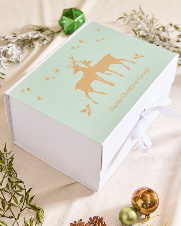 Personalised Reindeer Christmas Gift Box – Dibor
