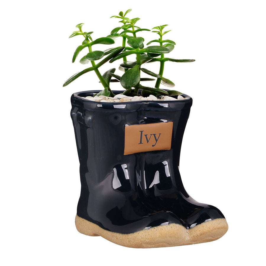Personalised Welly Boot Ceramic Planters – Dibor