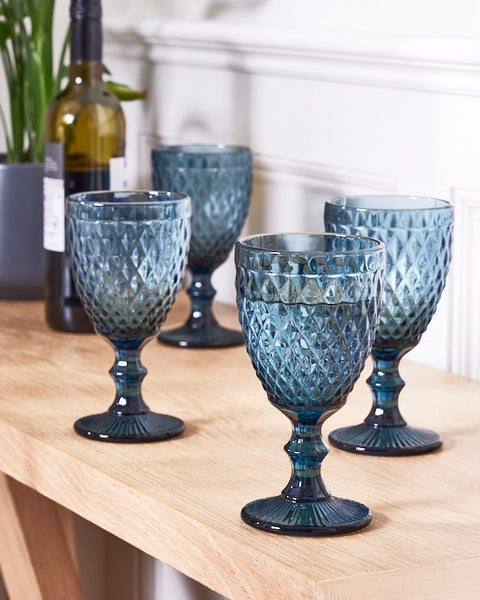 Blue plastic goblets store