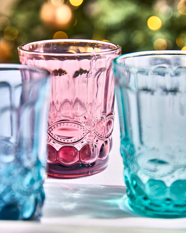 Palermo Embossed Coloured Glass Tumblers | Dibor Glassware