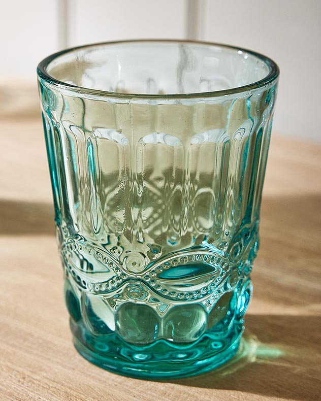 Aurielle Turquoise Tumbler | Dibor Glassware