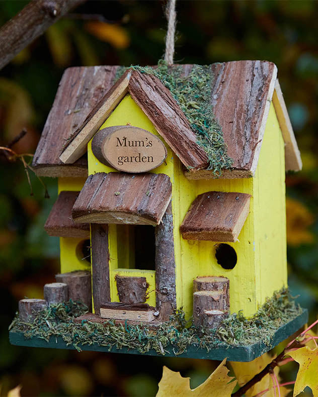 Personalised Yellow Bird House – Dibor