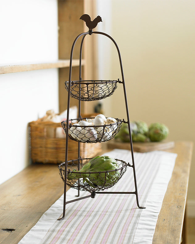 Farmhouse Rooster Standing Veg Rack | Dibor Kitchen Storage