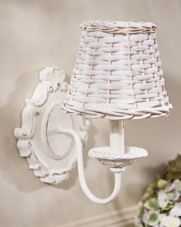 Rosier White Wood Wall Light | Dibor Home Lighting