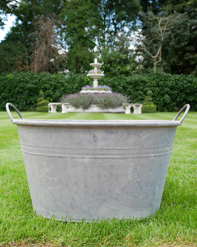 Traditional Metal Planter Tub with Handles | Dibor Garden Plant Pots