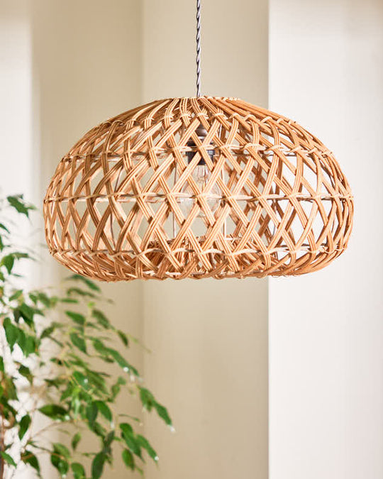 Rattan Basket Weave Easy Fit Ceiling Shade – Dibor