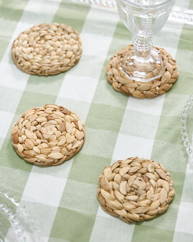 Set of 4 Water Hyacinth Coasters – Dibor