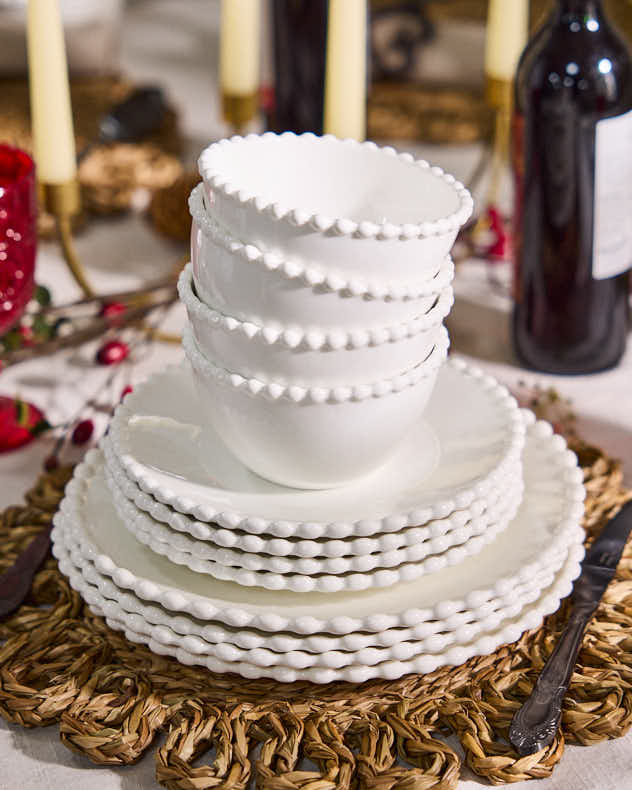 Blanche Perle Beaded Dinnerware Collection – Dibor