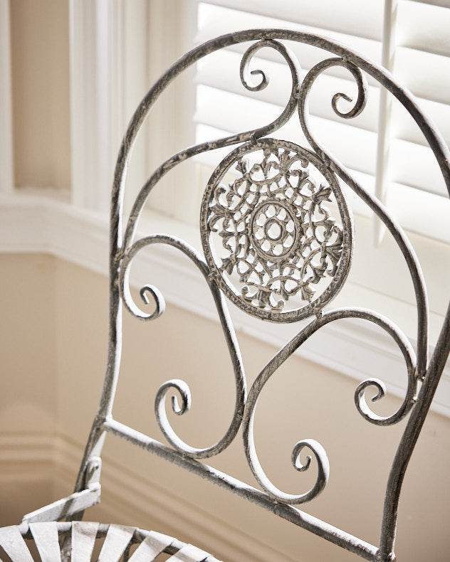 Vintage Grey Iron 3 Piece Indoor Bistro Set Dibor Furniture