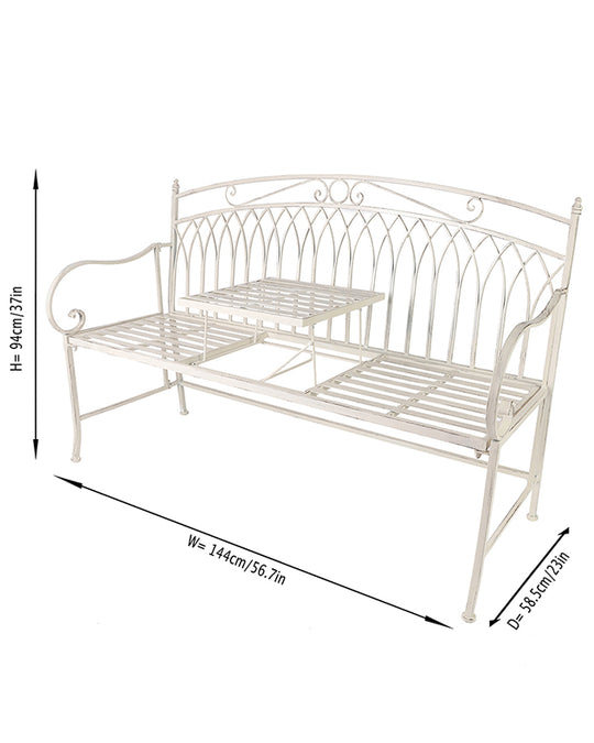 Large Cream Arched Companion Seat Bench – Dibor