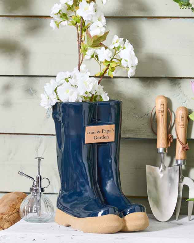 Nan & Papa's Garden Large Blue Welly Planter – Dibor