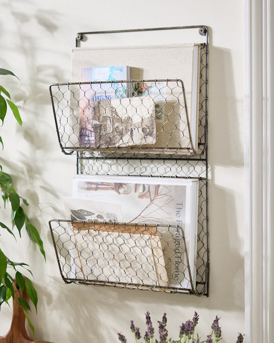 Wall Mounted Black Wire Magazine Rack – Dibor