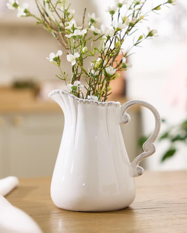 Ivory Ceramic Vintage Jug Vase – Dibor