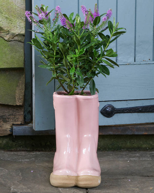 Large Pink Wellington Boots Planter – Dibor