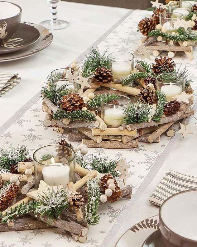 Scandinavian Christmas Table CHRISTMAS TABLE DECORATION | FOLIAGE AND